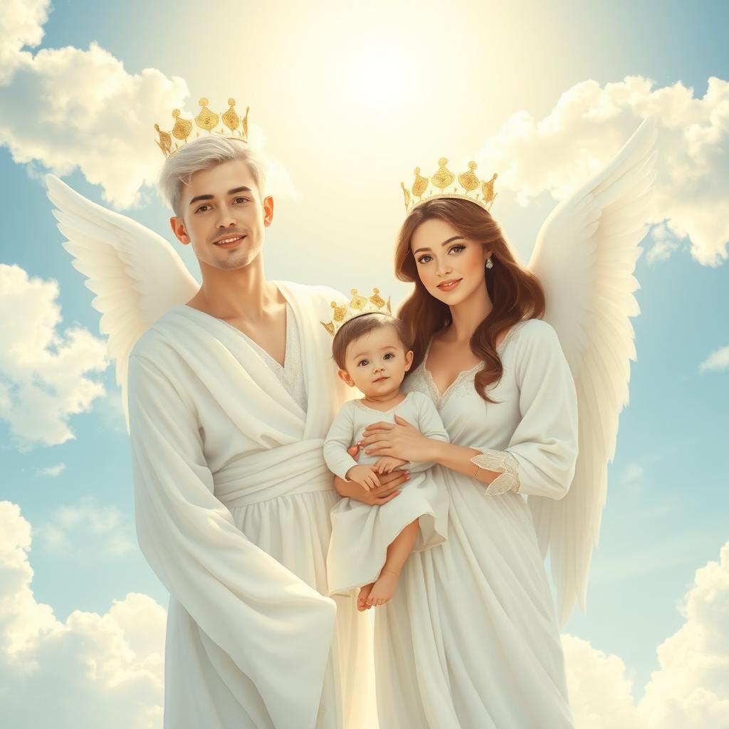 Serene Family Portrait: Angels in the Sky