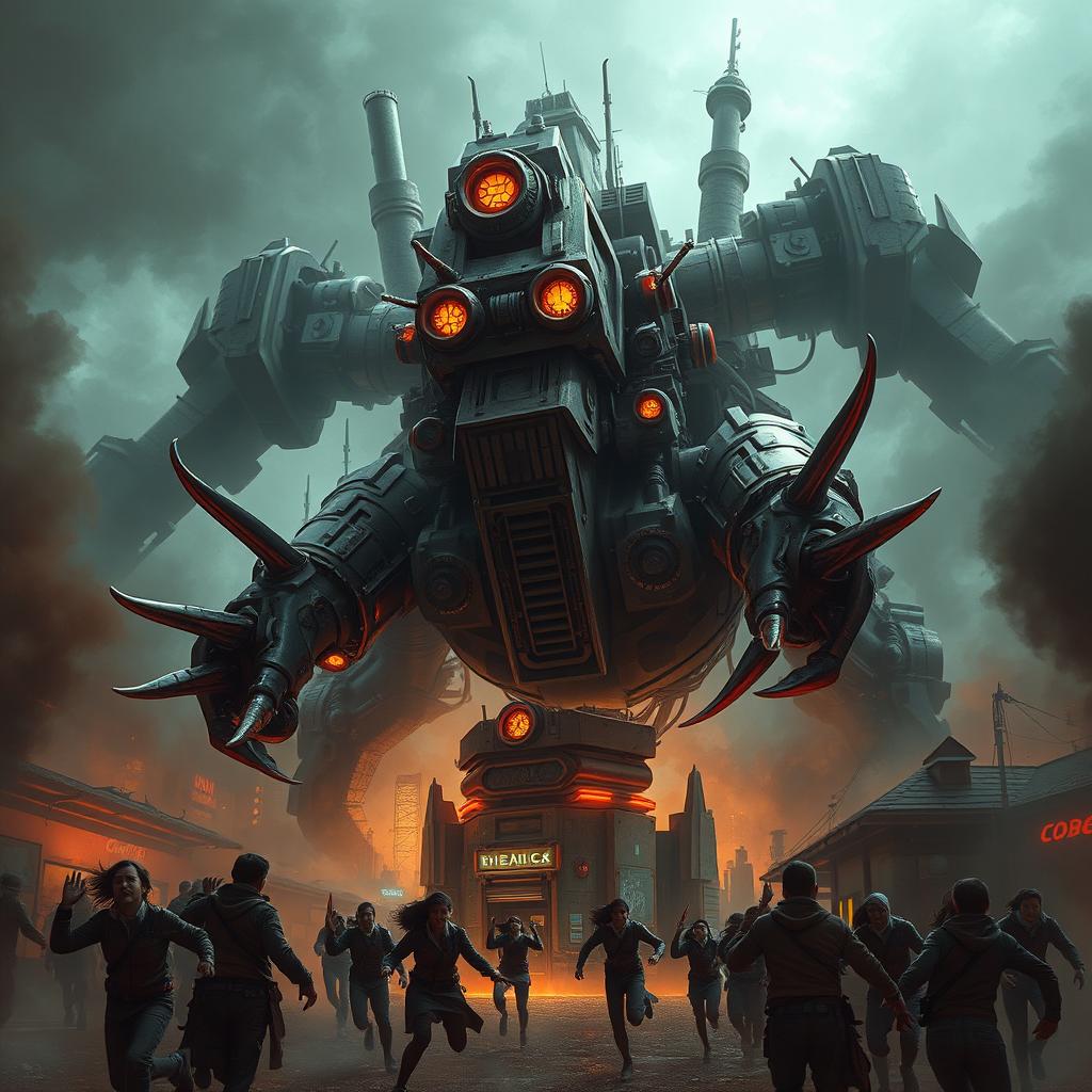 Dystopian Terror: A Monstrous Machine's Grip on the Future City