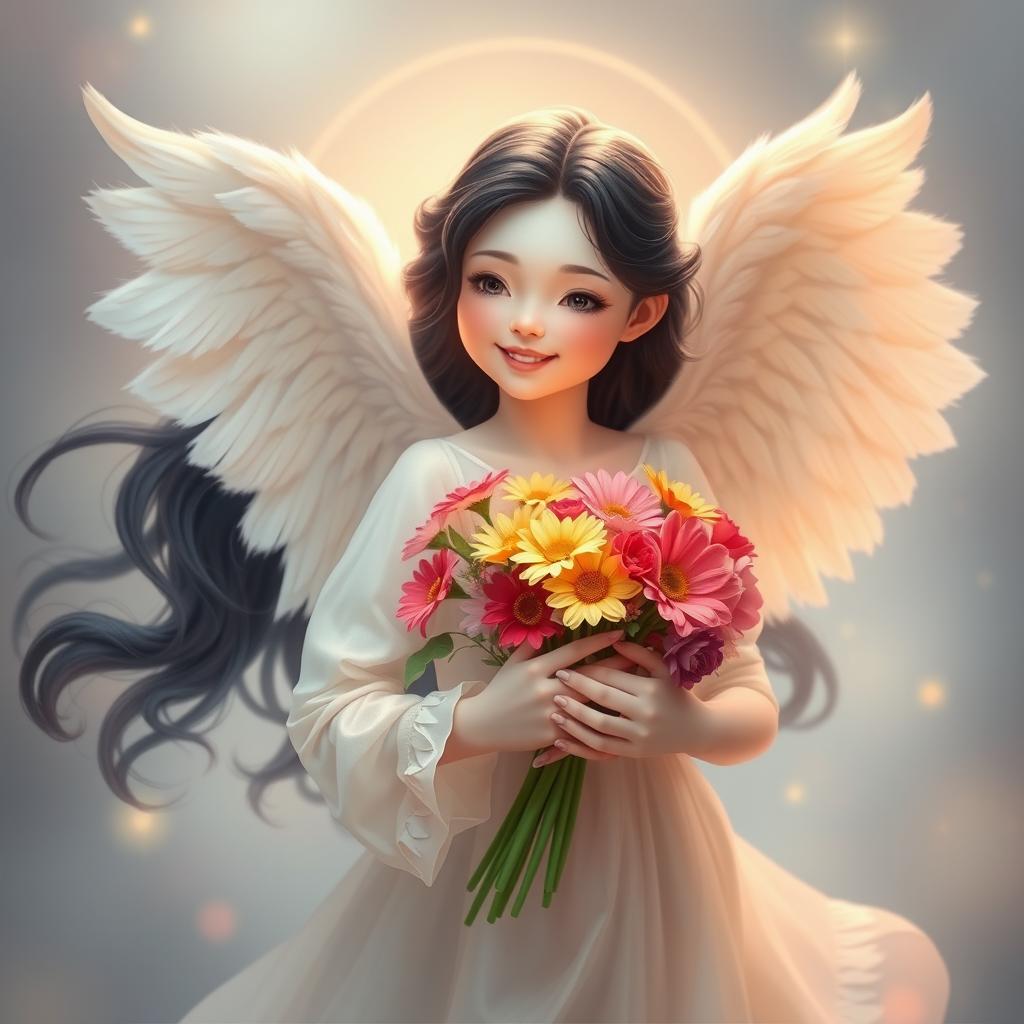 Divine Beauty: An Ethereal Angel Embracing Love and Purity