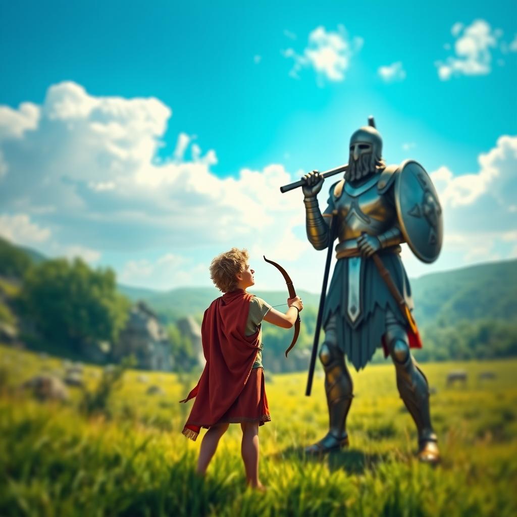 Epic Depiction of David and Goliath: A Testament of Faith