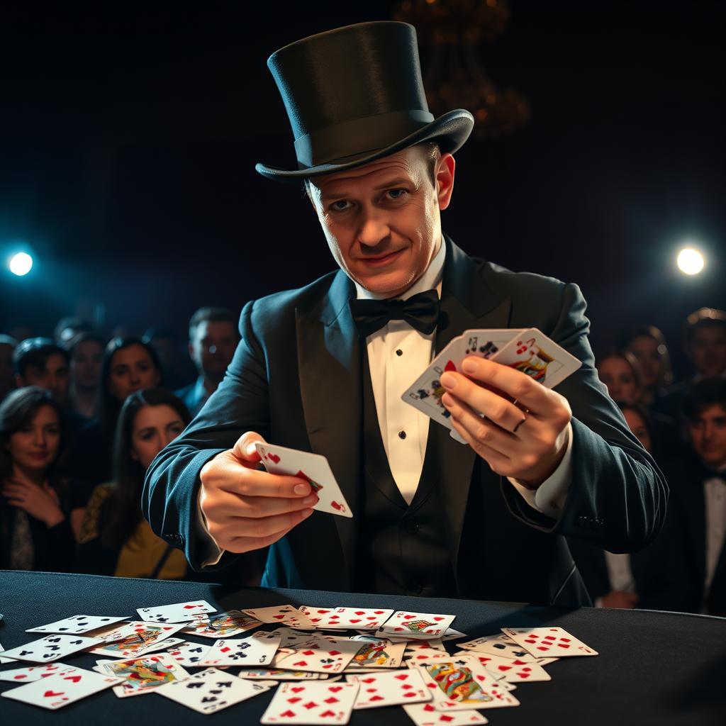 Magical Card Trick Performance: A Mesmerizing Stage Experience