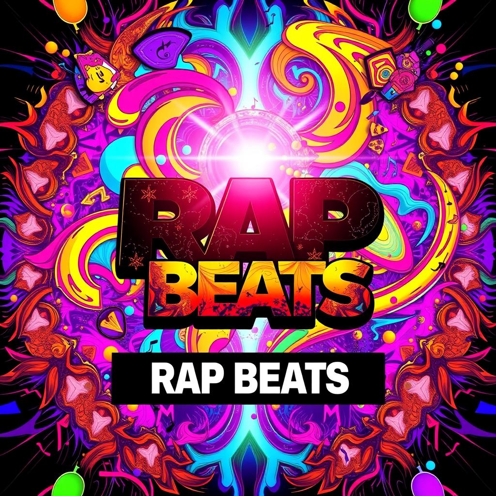 Psychedelic Album Cover Design for Digital Rap Beats
