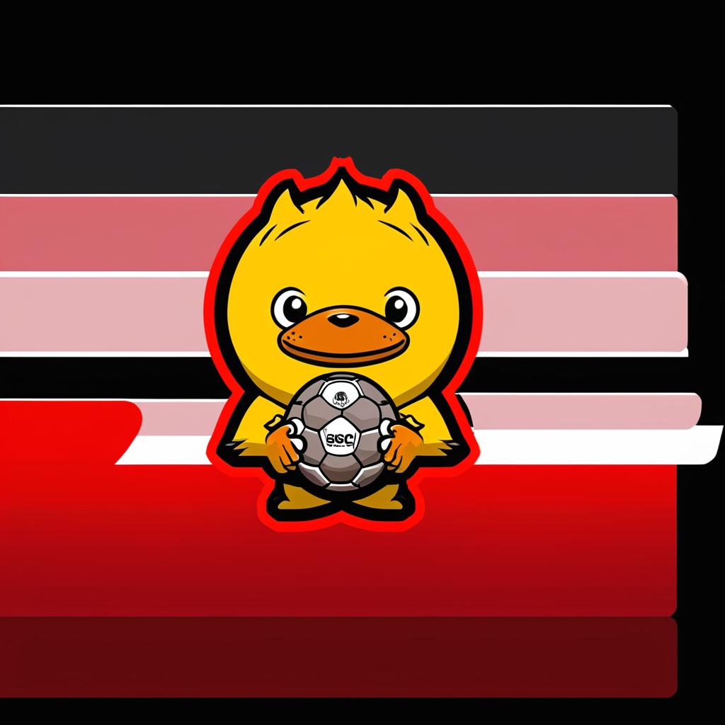 Fierce Cartoon Duck Character: Strength on the Field
