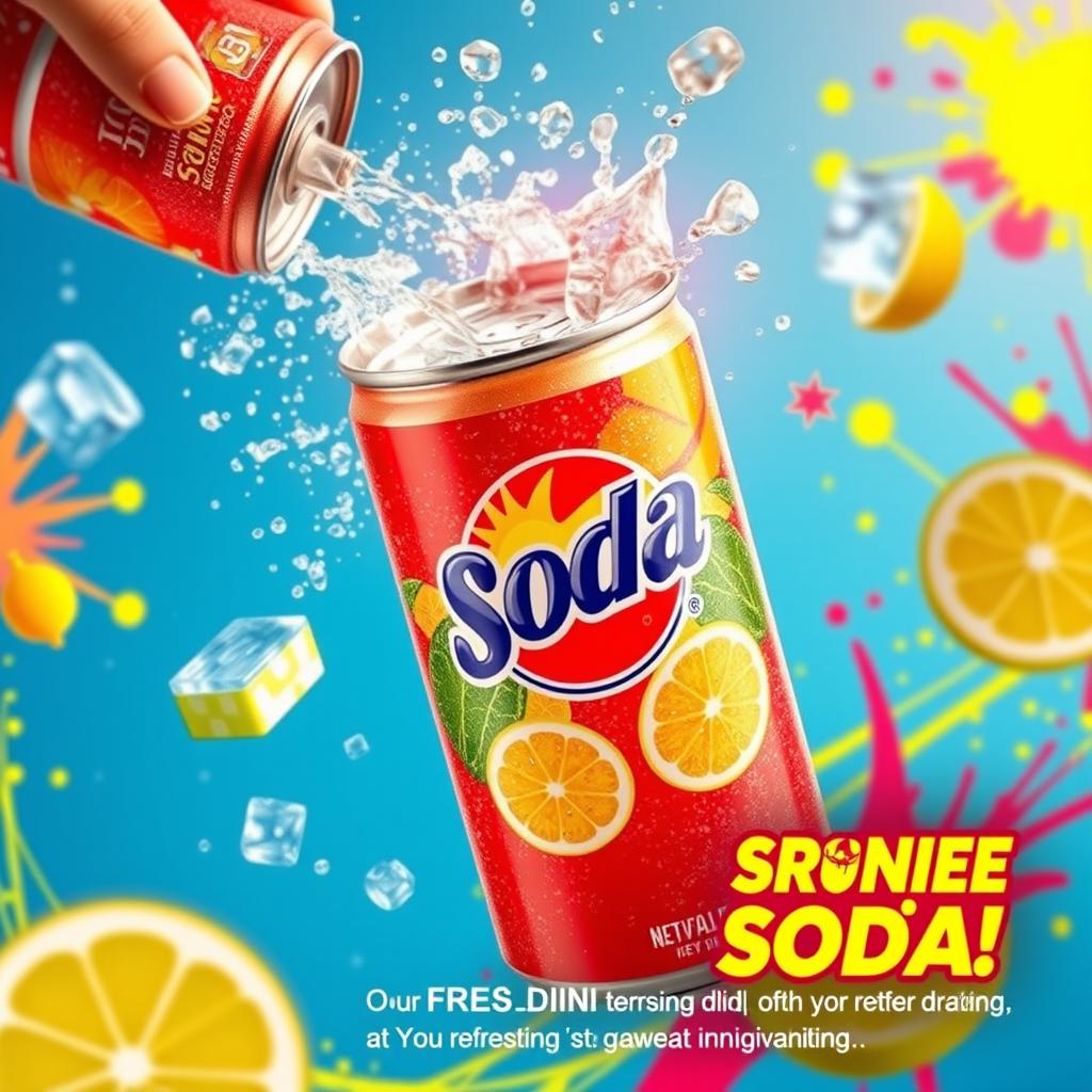 Vibrant Motion Graphic Design for Refreshing Soda Advertisement
