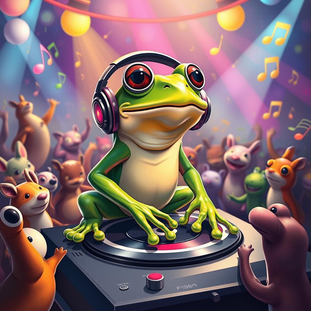 Whimsical Frog DJ and Glamorous Women: A Creative Art Journey