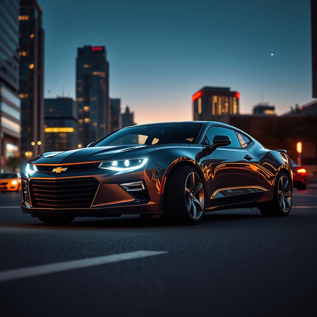 Sleek Chevrolet Car at Twilight - Urban Luxury and Style