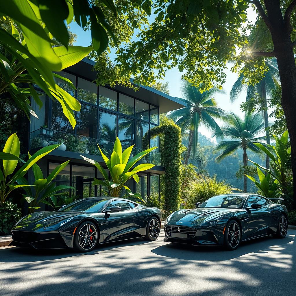 Stunning Hyperrealistic Photos of Luxury Cars in a Jungle Penthouse