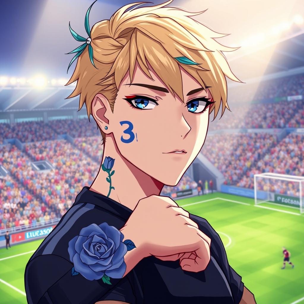 Dynamic Character Illustration Inspired by Blue Lock - Michael Kaiser