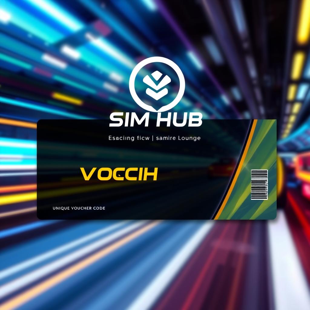 Vibrant Voucher Design for Sim Hub Racing Simulator Lounge