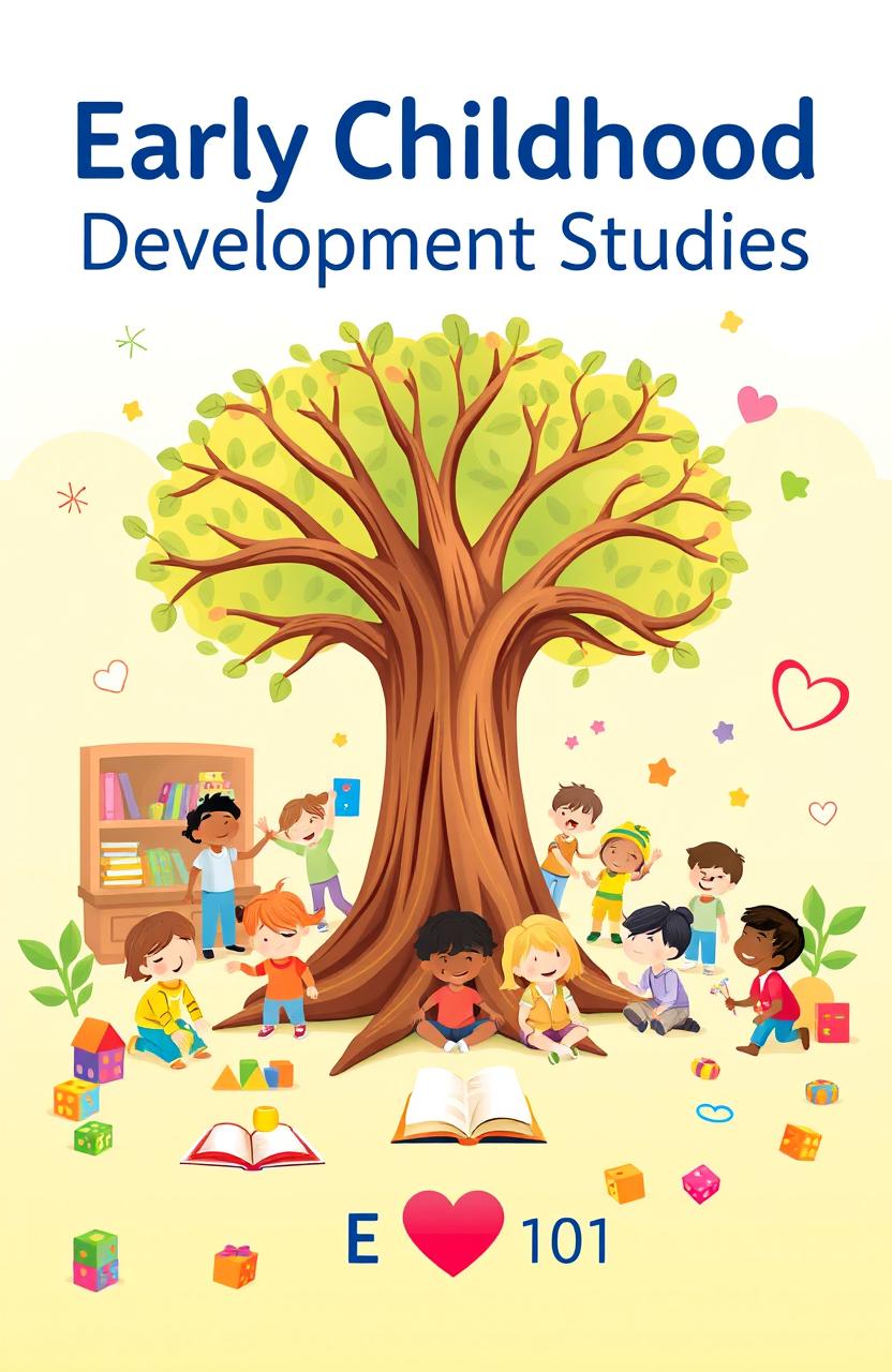 Colorful ECD101 Textbook Cover Illustration for Early Childhood Development