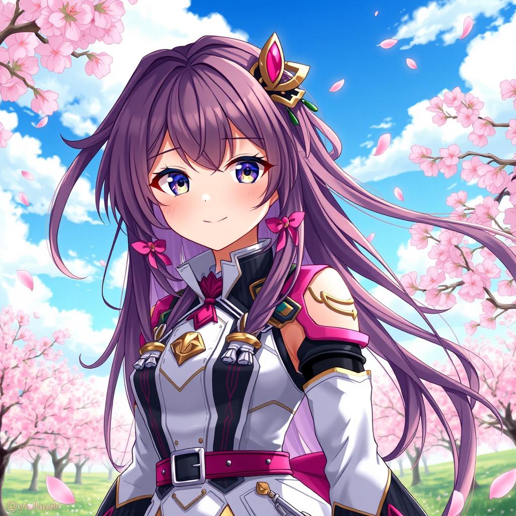 Stunning Anime-Inspired Waifu Character in a Serene Cherry Blossom ...