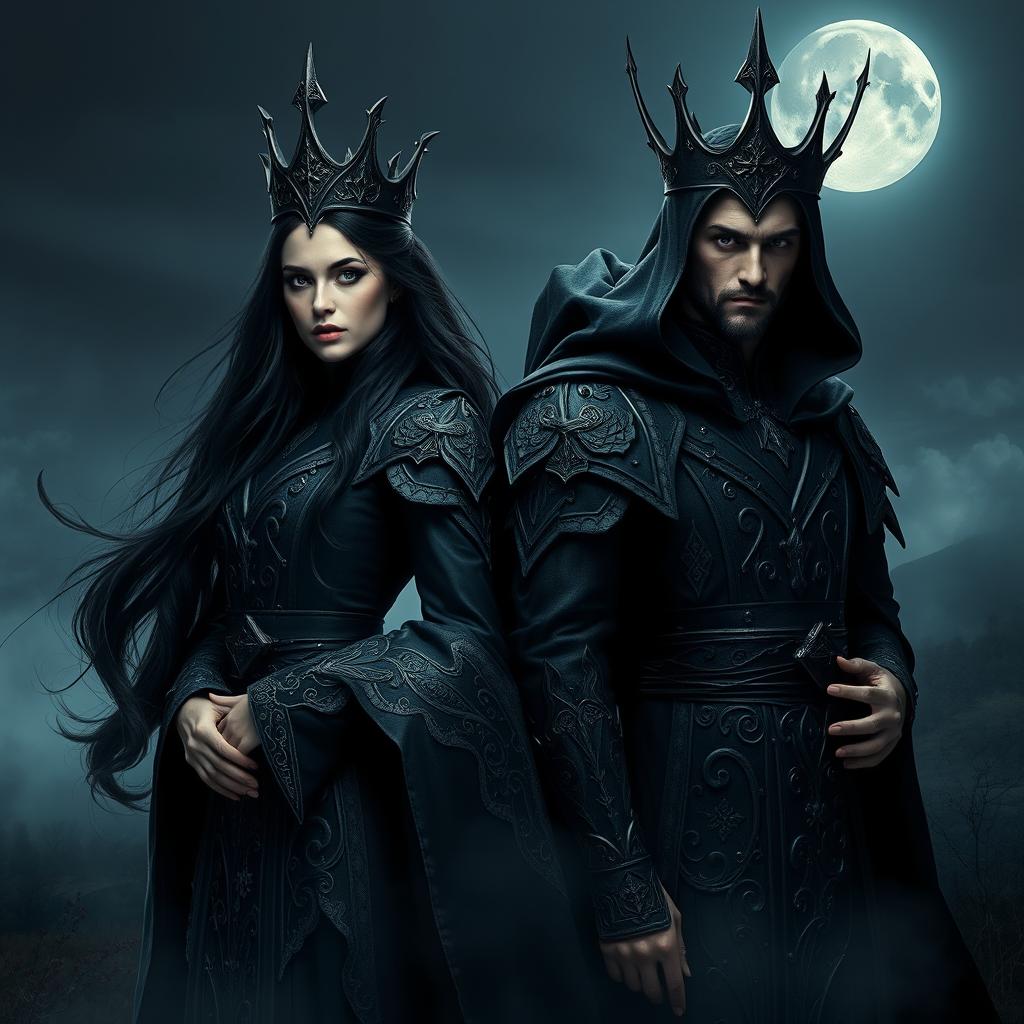 Majestic Witch Kings in a Dark Fantasy Realm