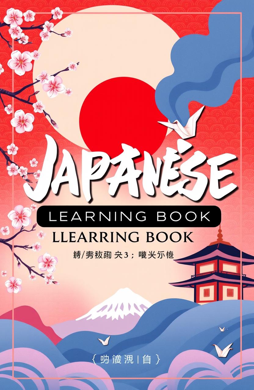 Colorful Japanese Language Learning Book Cover Design