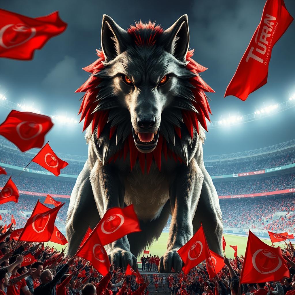 Fierce 20-Meter Wolf Roars at Tabriz Yadgar Emam Stadium