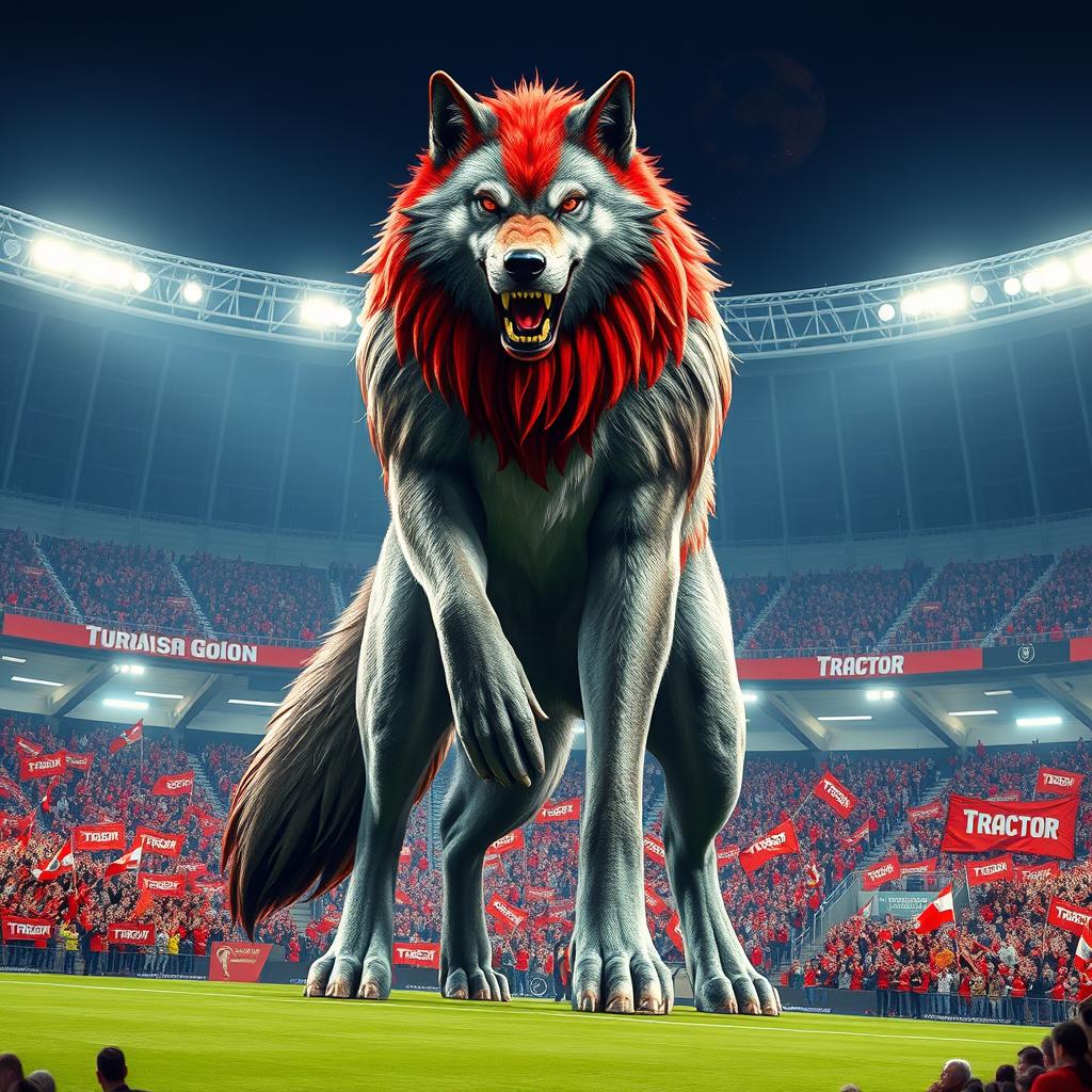 Epic 20-Meter Wolf Roars in Tabriz Yadgar Emam Stadium Amidst Thrilling ...