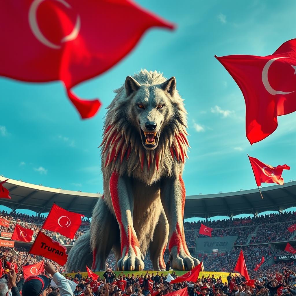Majestic Wolf Roars in Tabriz Stadium: A Celebration of Strength and ...