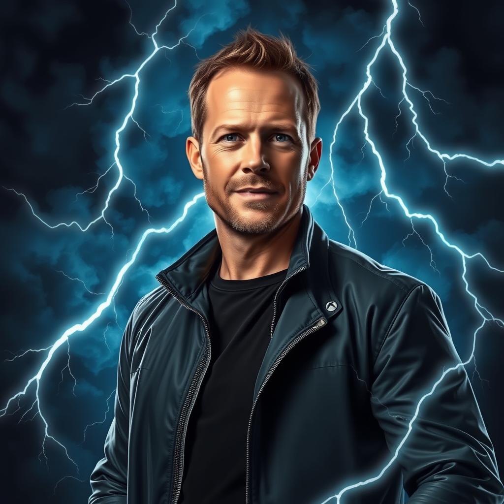 Dynamic Portrait of Phil Spencer: Gaming Visionary in Lightning