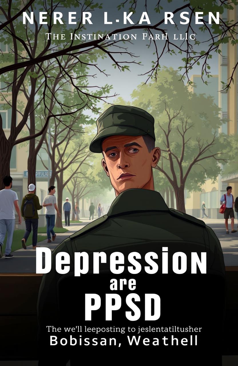 Emotional Book Cover Illustration: A Soldier's Struggle with PTSD