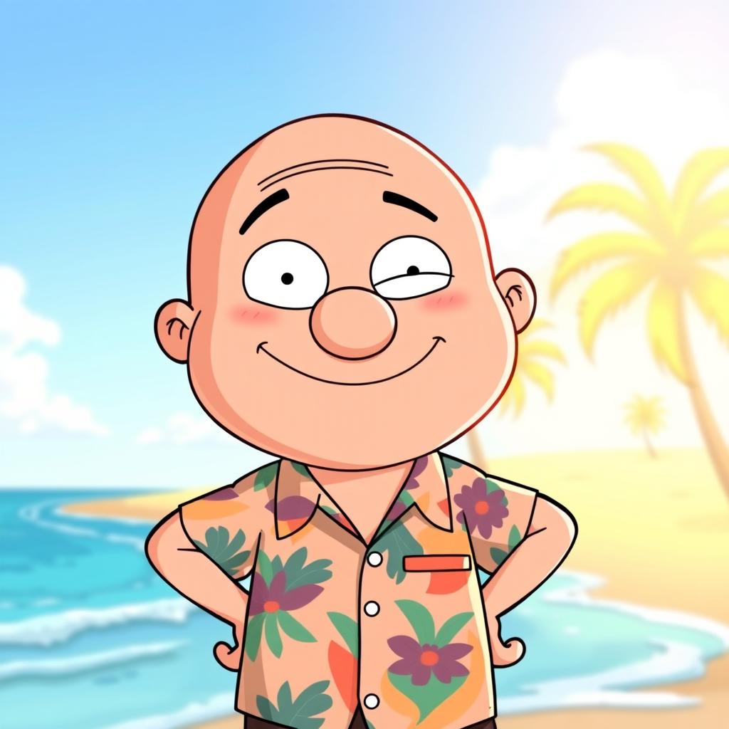 Glenn Quagmire Cartoon Illustration - A Tropical Twist