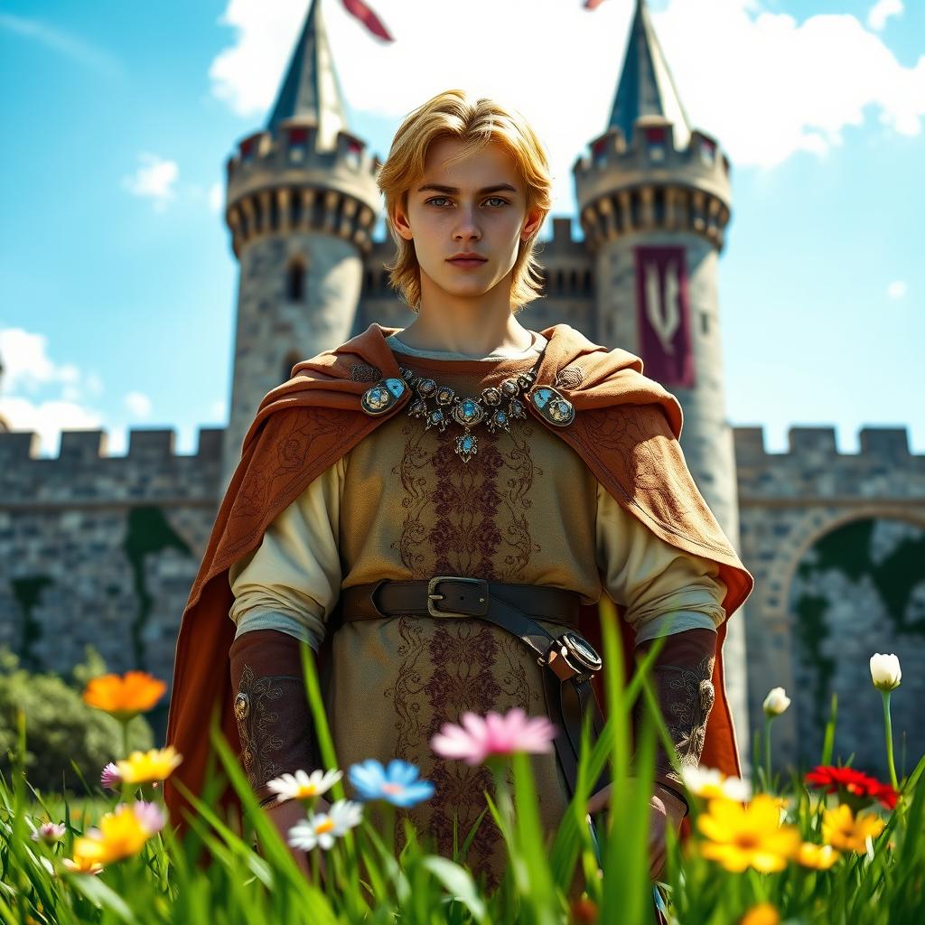 Majestic Medieval Prince in Front of Grand Castle | Idyllic AI ...