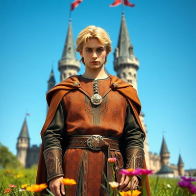 Majestic Medieval Prince in Front of Grand Castle | Idyllic AI ...