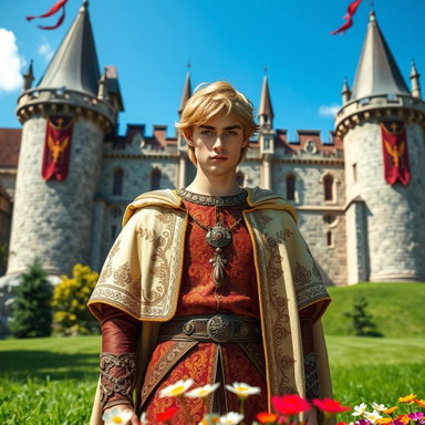 Majestic Medieval Prince in Front of Grand Castle | Idyllic AI ...