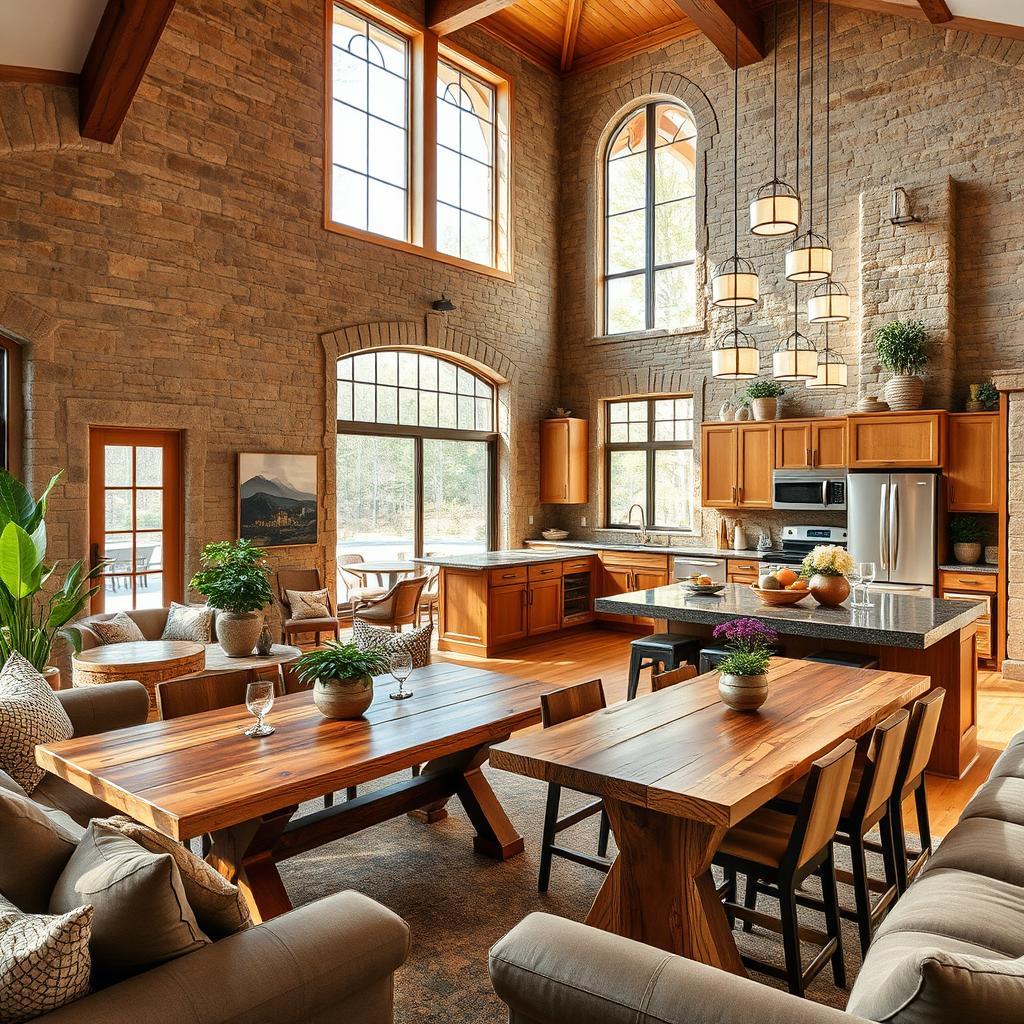 Stunning Livingstone Room Design with Open Kitchen