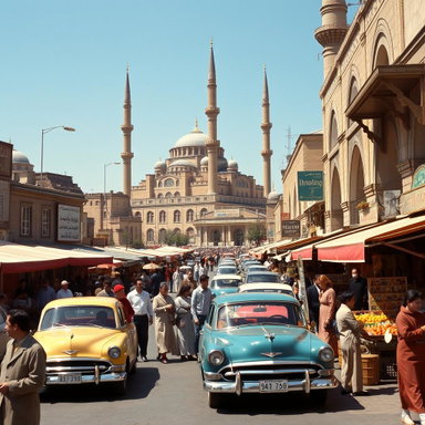 Exploring 1960s Tehran: A Vibrant Street Scene in 1340