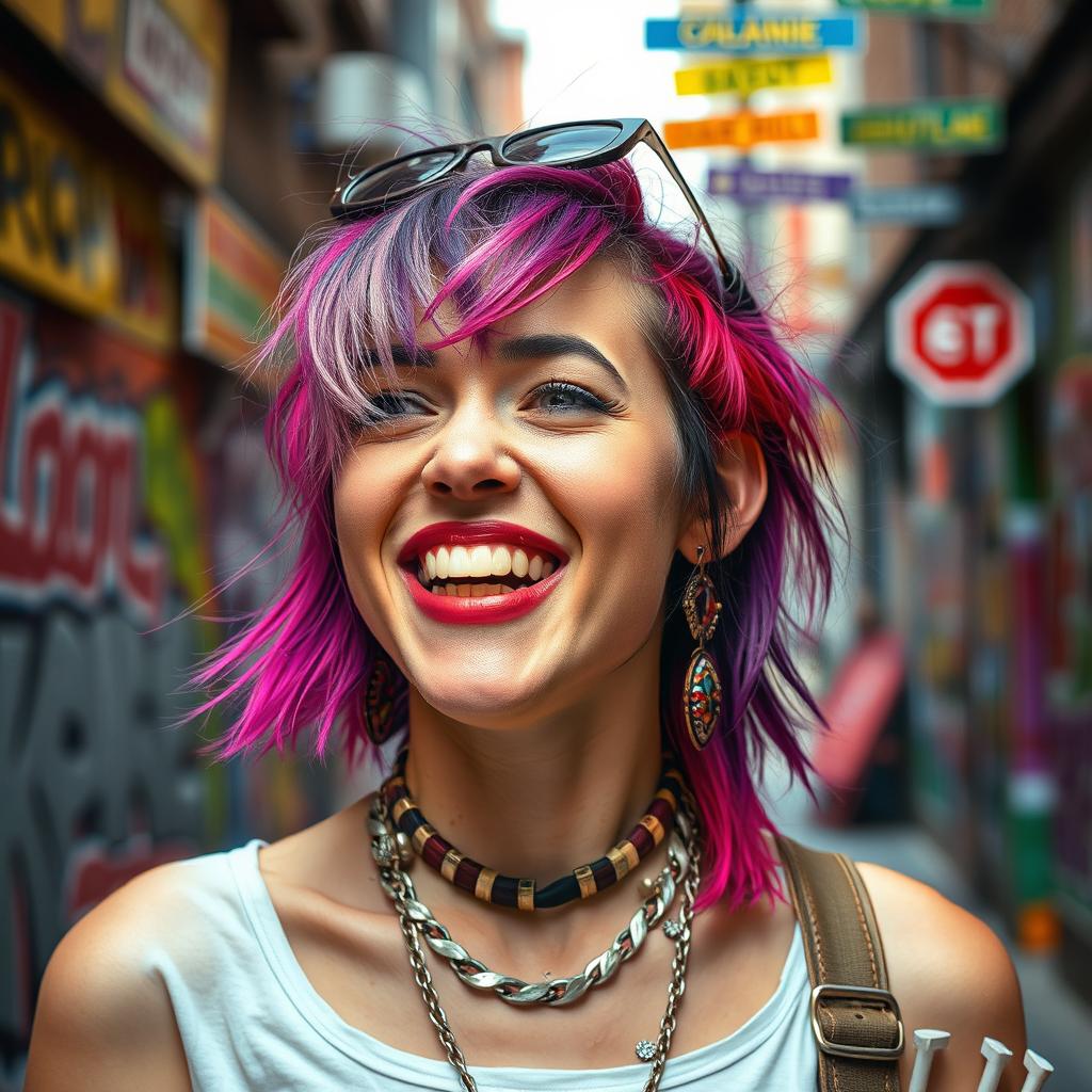 Celebrating Unconventional Beauty: A Vibrant Urban Portrait