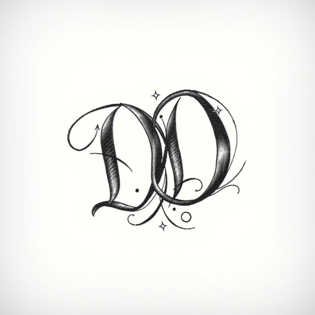 Creative Intertwined 'D' Tattoo Design | Embrace Unity and Style