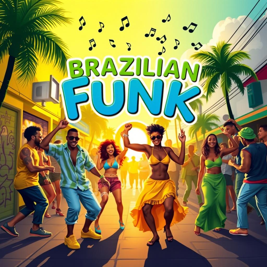 Vibrant Brazilian Funk Album Cover Design