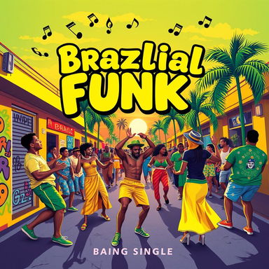 Vibrant Brazilian Funk Album Cover Design