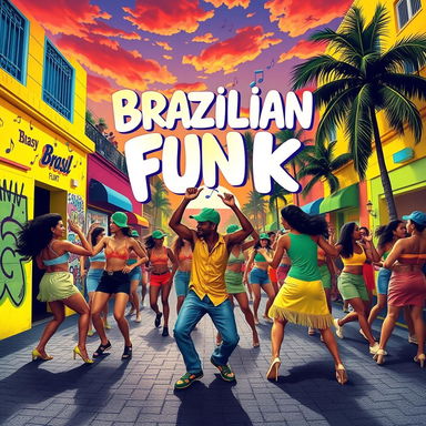 Vibrant Brazilian Funk Album Cover Design