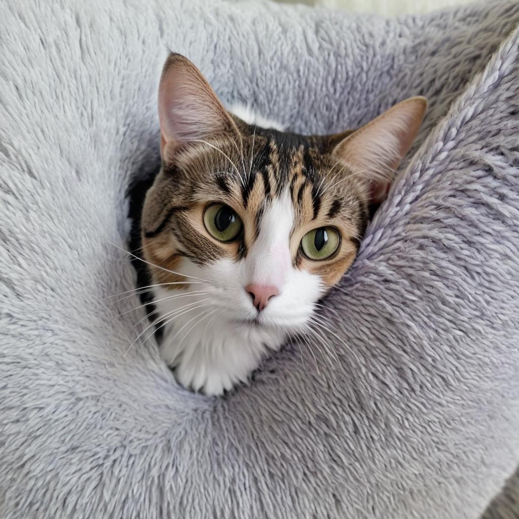 Captivating Close-Up Portrait of a Cozy Calico Cat