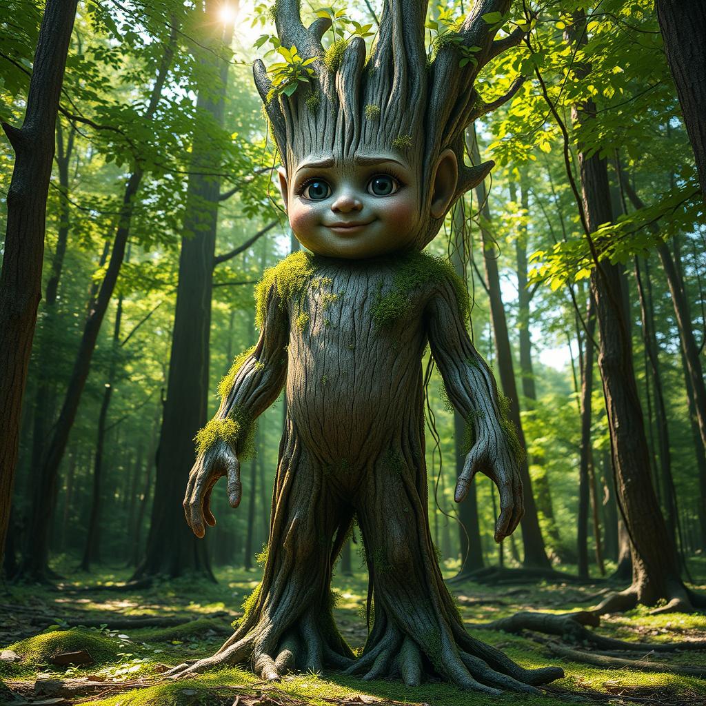 Enchanting Tree Person in Lush Forest | AI-Generated Art