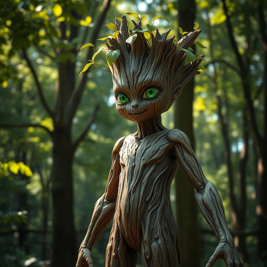 Magical Tree Person Illustration – Enchanting AI Art