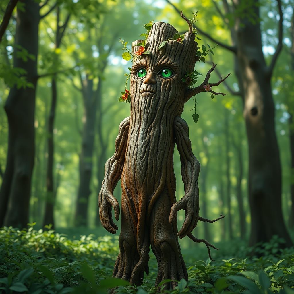 Majestic Humanoid Tree Person in a Lush Forest | Nature Spirit