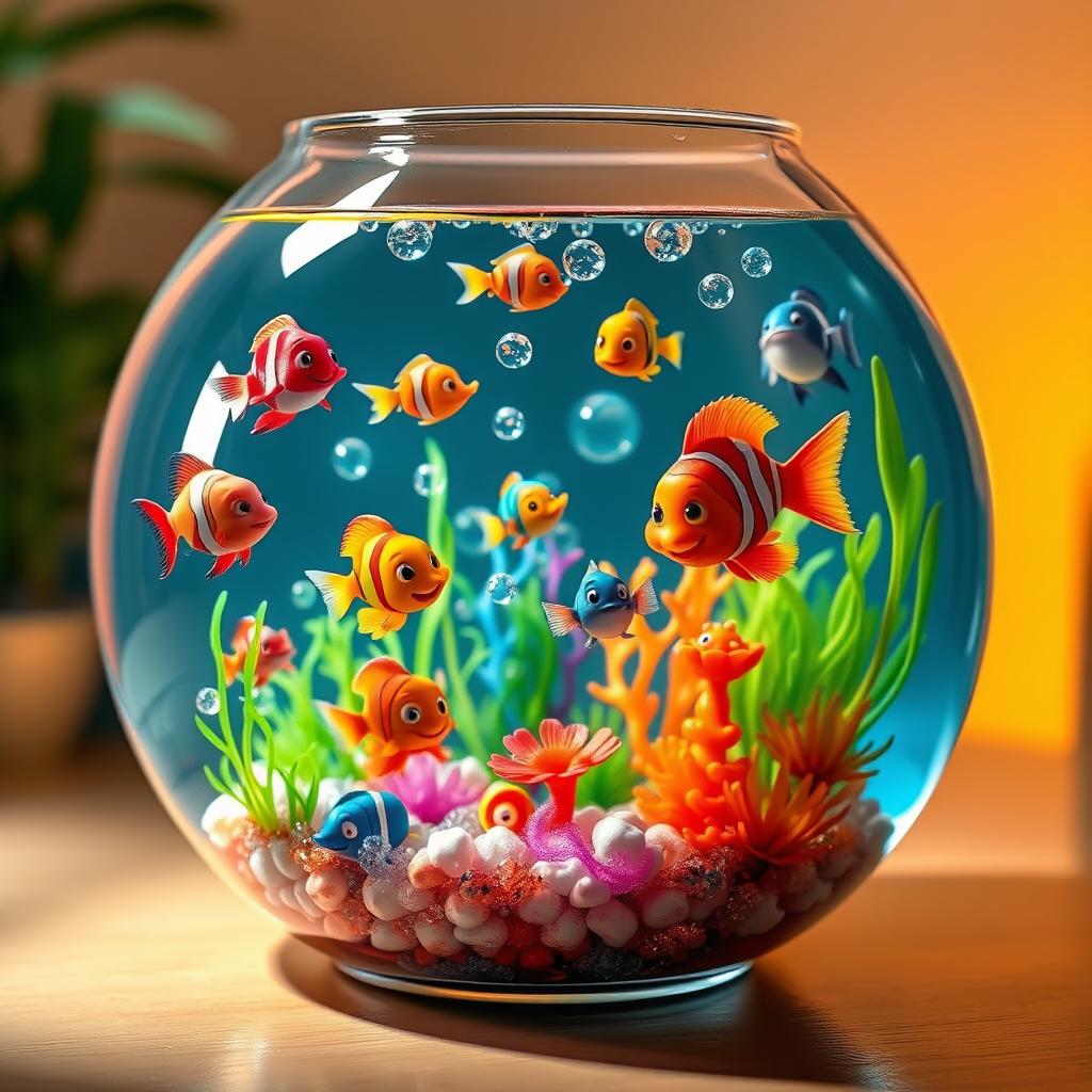 Magical Pixar-Inspired Fish Bowl: A Vibrant Underwater Adventure