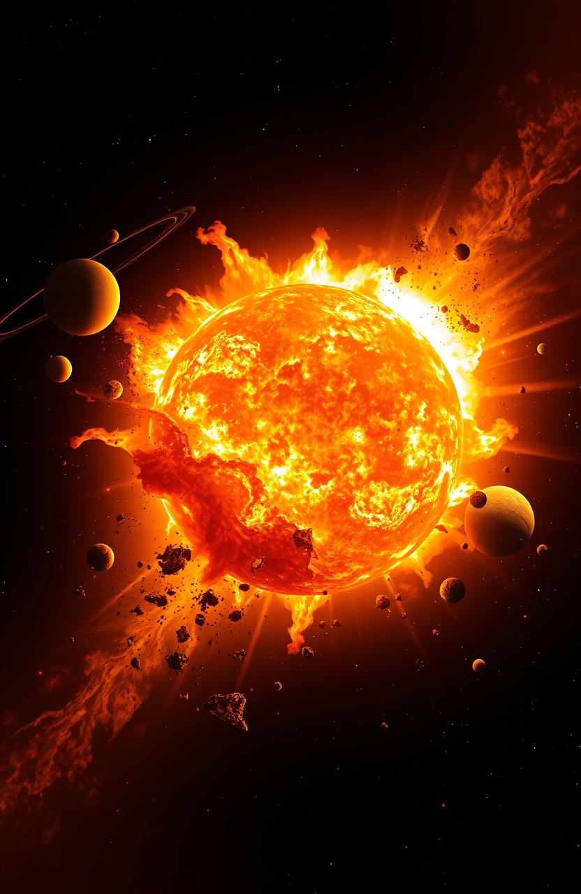 Dramatic Cosmic Nova: Witness the Splendor of Solar Destruction