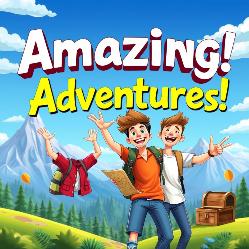 Exciting YouTube Thumbnail Design for 'Amazing Adventures!'