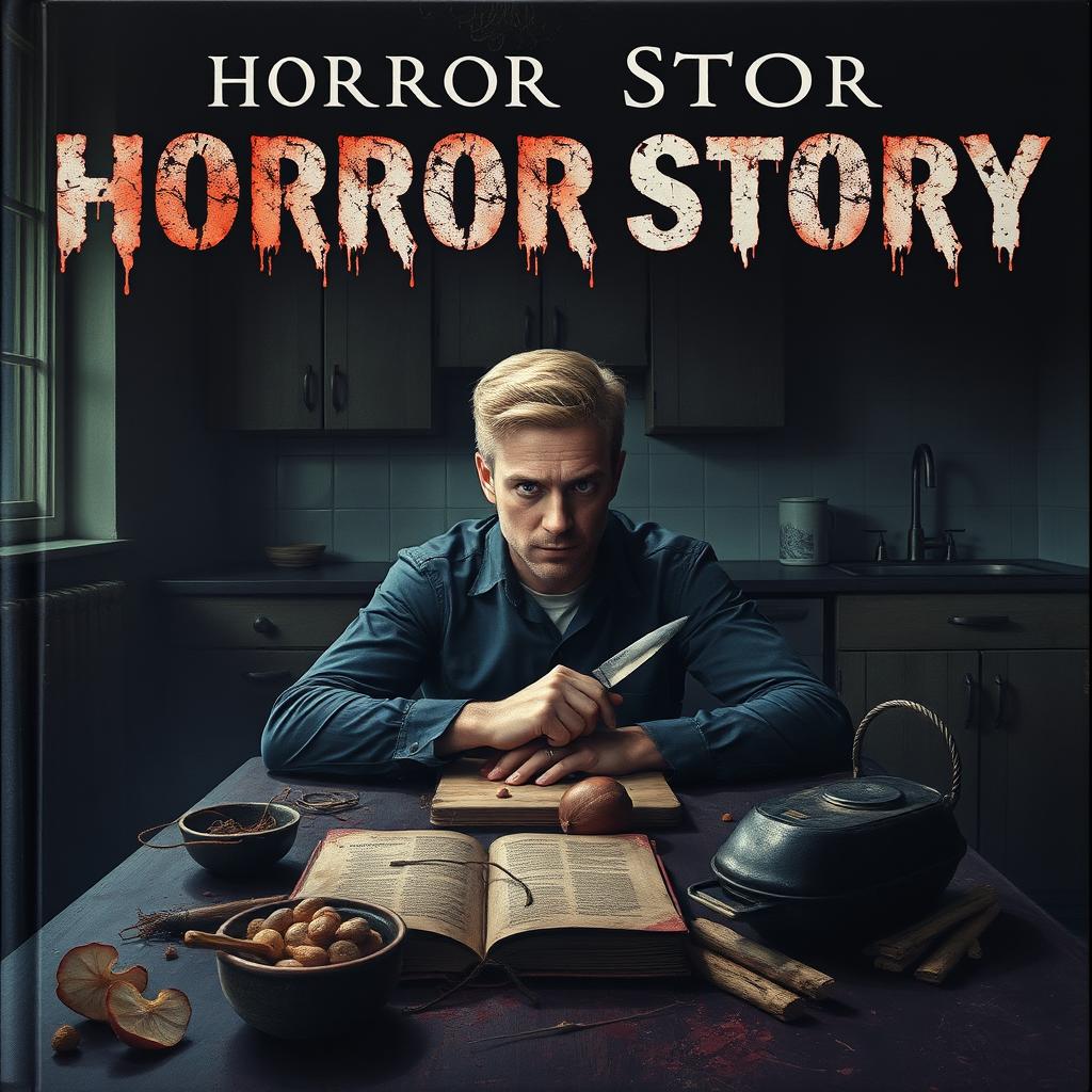 Unveiling Horror: Captivating Kitchen Scene with a Contemplative Man