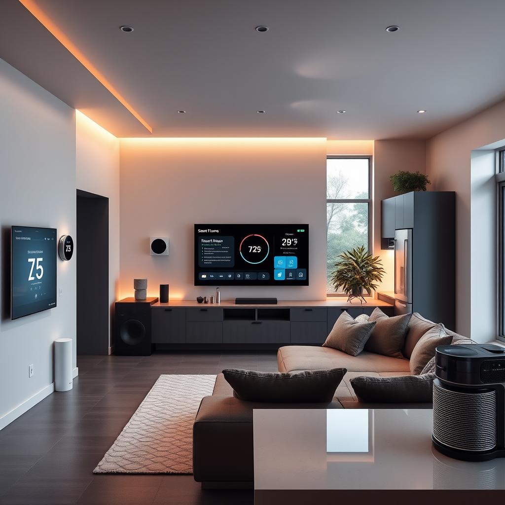 Modern Smart Home Interior: Seamless Tech Integration