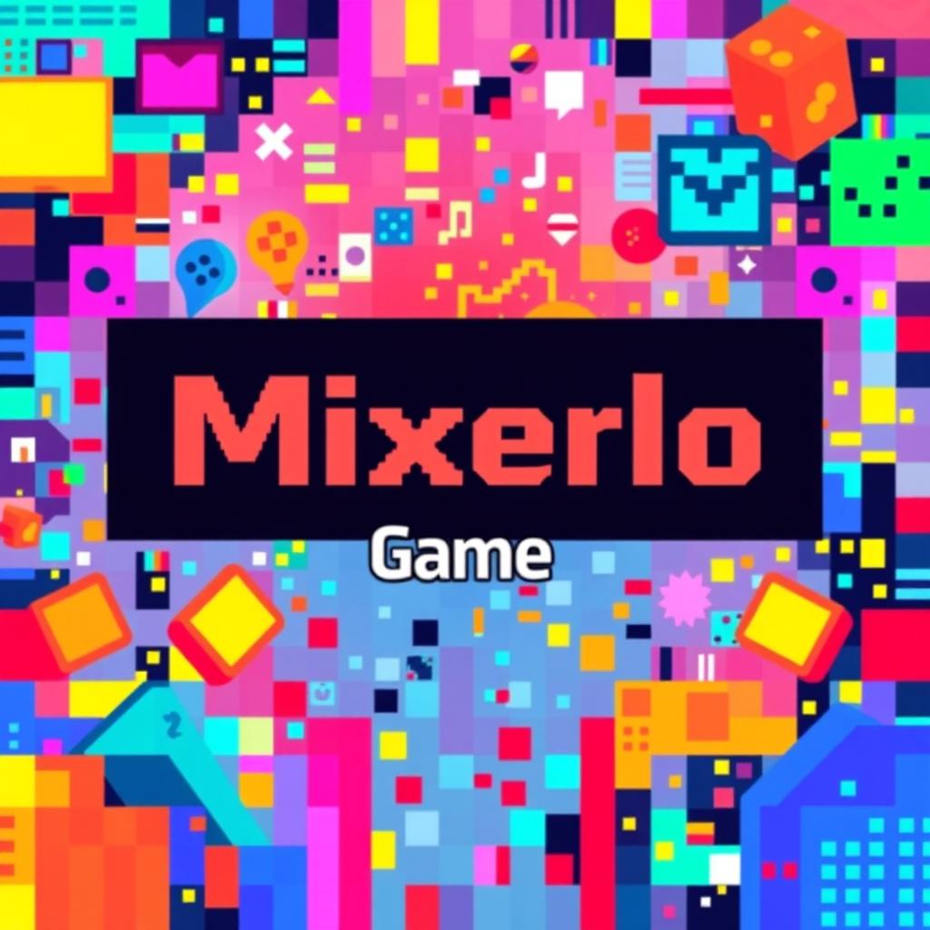 Vibrant Pixel Art YouTube Banner for Mixerlo Game