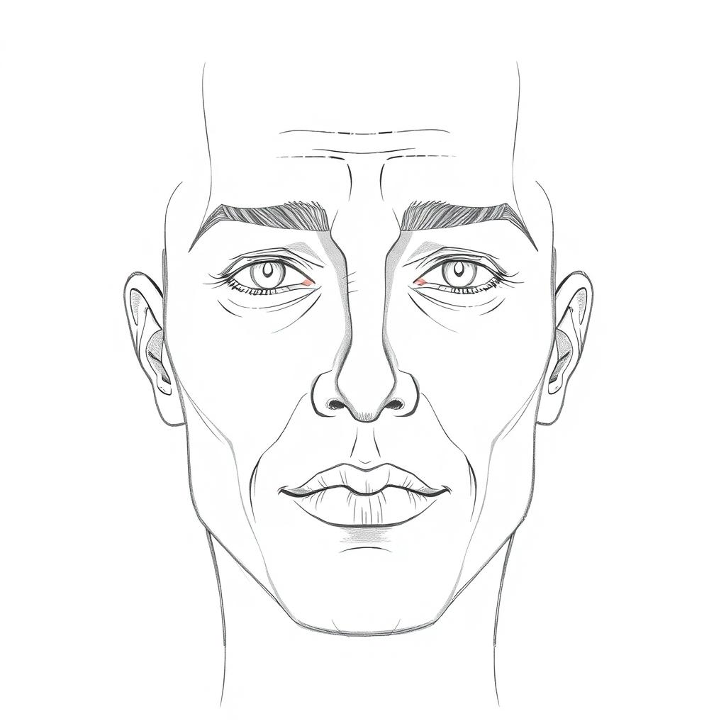 Realistic Line Sketch of a Human Face | Idyllic AI Art