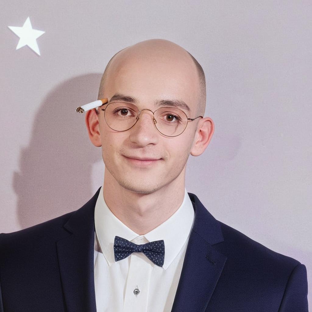 Whimsical Portrait of a Young Man with a Twist