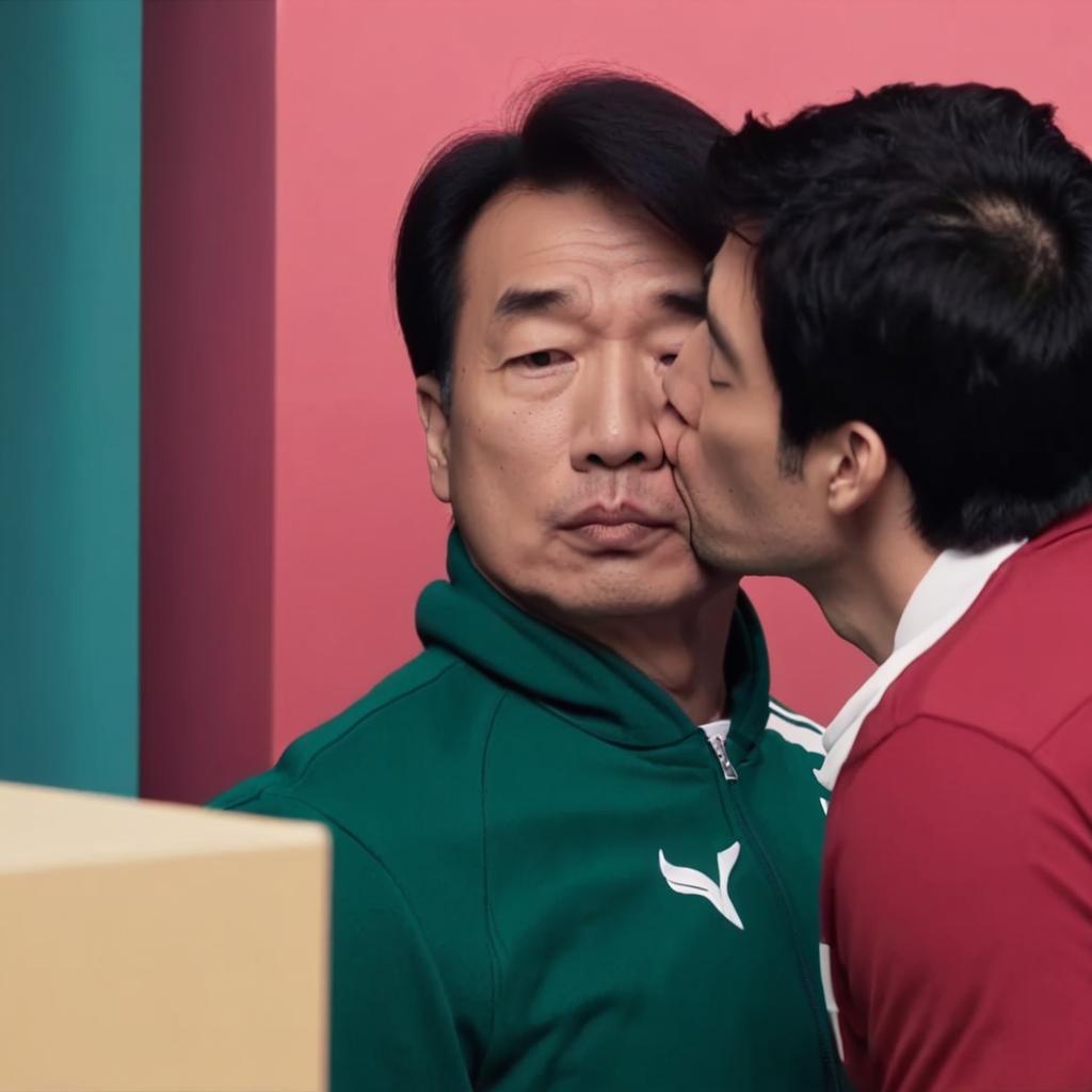 Emotional Tension in Pastel: A Dramatic Character Interaction