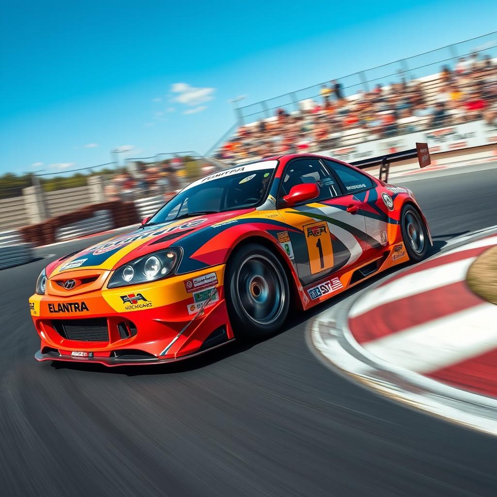 Modified 2003 Hyundai Elantra Race Car: Thrilling Motorsport Vibes