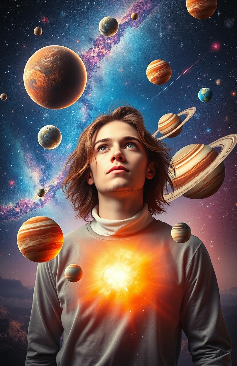 Surreal Cosmic Portrait: A Journey through the Solar System