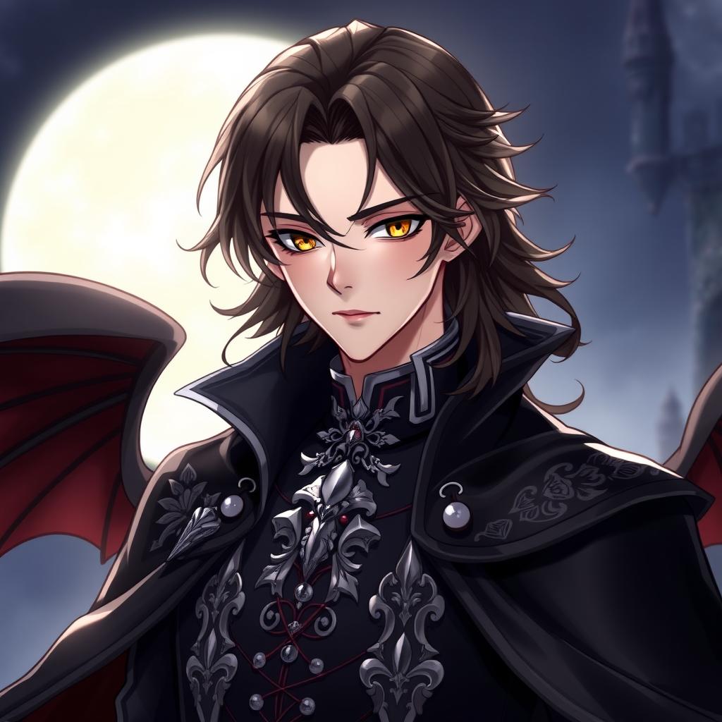 Elegant Male Vampire Character Design - AI Generated Ideas