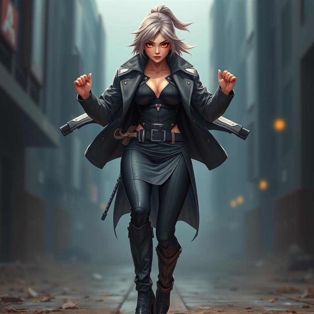 Fierce Female Character Design: Mysterious Style and Dynamic Armor
